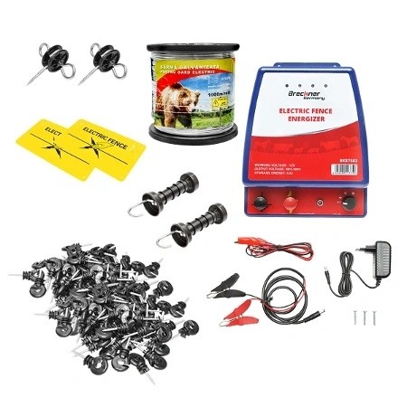 Kit complet gard electric 12/220V, 4.6 Joule, lungime fir 1000m ...