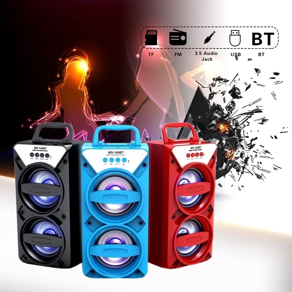 Boxa activa Bluetooth cu acumulator card SD, USB, radio ideala camping ...