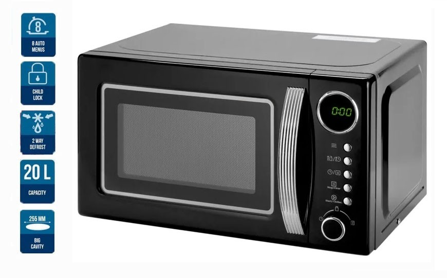 Cuptor cu microunde, Control digital, 20l, 700 W, Display LED, 8 ...
