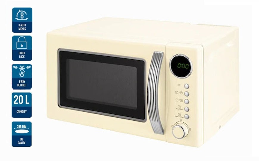 Cuptor cu microunde, Control digital, 20l, 700 W, Display LED, 8 ...